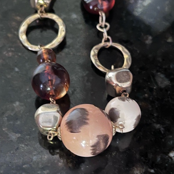 unbranded | Jewelry | Gold Tone Chain Link Amber And Animal Print ...